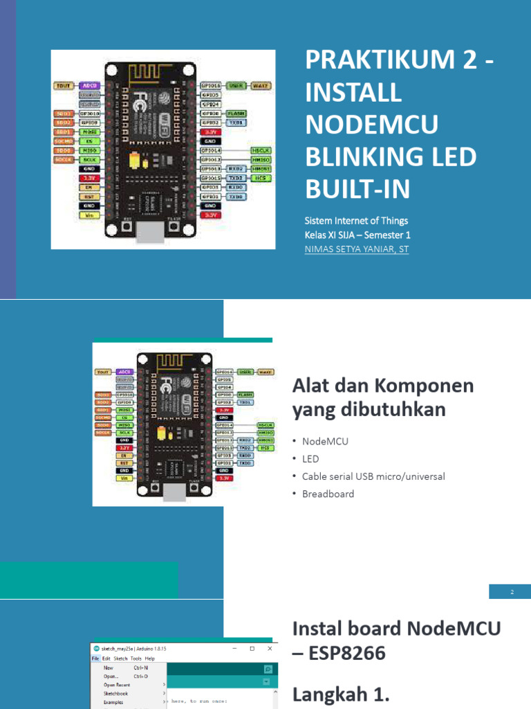 Instal Board NodeMCU & Praktikum 2 - 7 | PDF