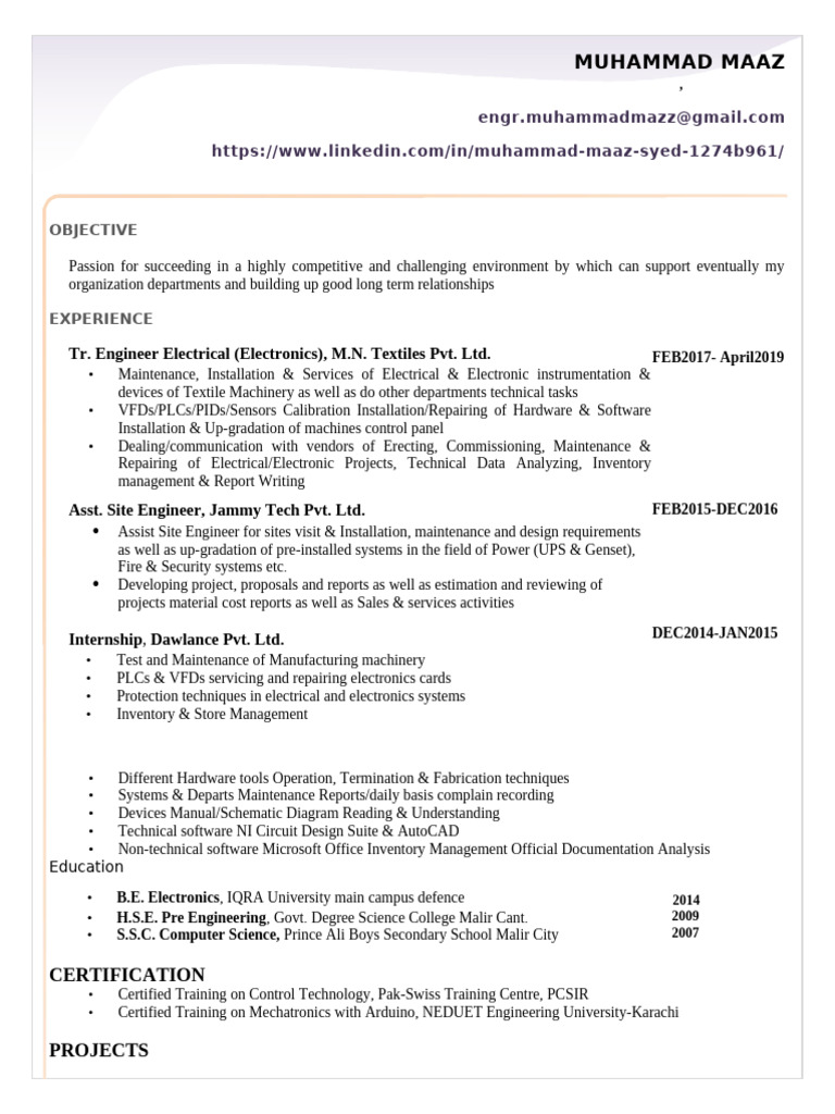 I Am Sharing 'CV Muhammad Maaz' With You | PDF