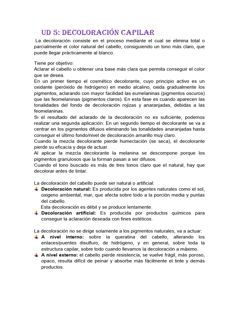 Ud 5 Decoloración Capilar | PDF