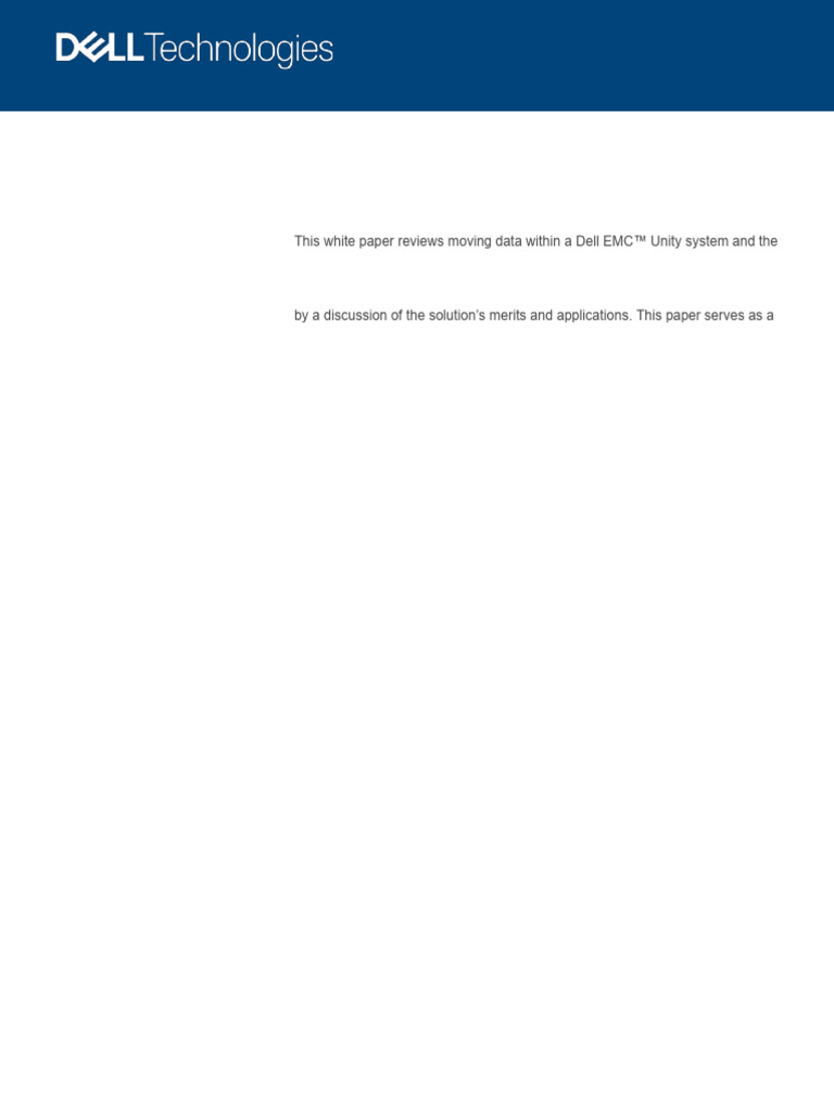 H15163-Dell Emc Unity-Migration Technologies | PDF