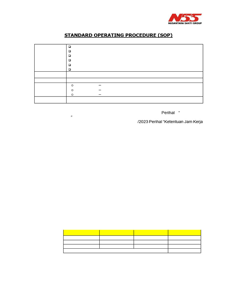 Sop Standarisasi Absensi SDM No. Alb Sop-003 r06 HRD-NSG 080324 | PDF