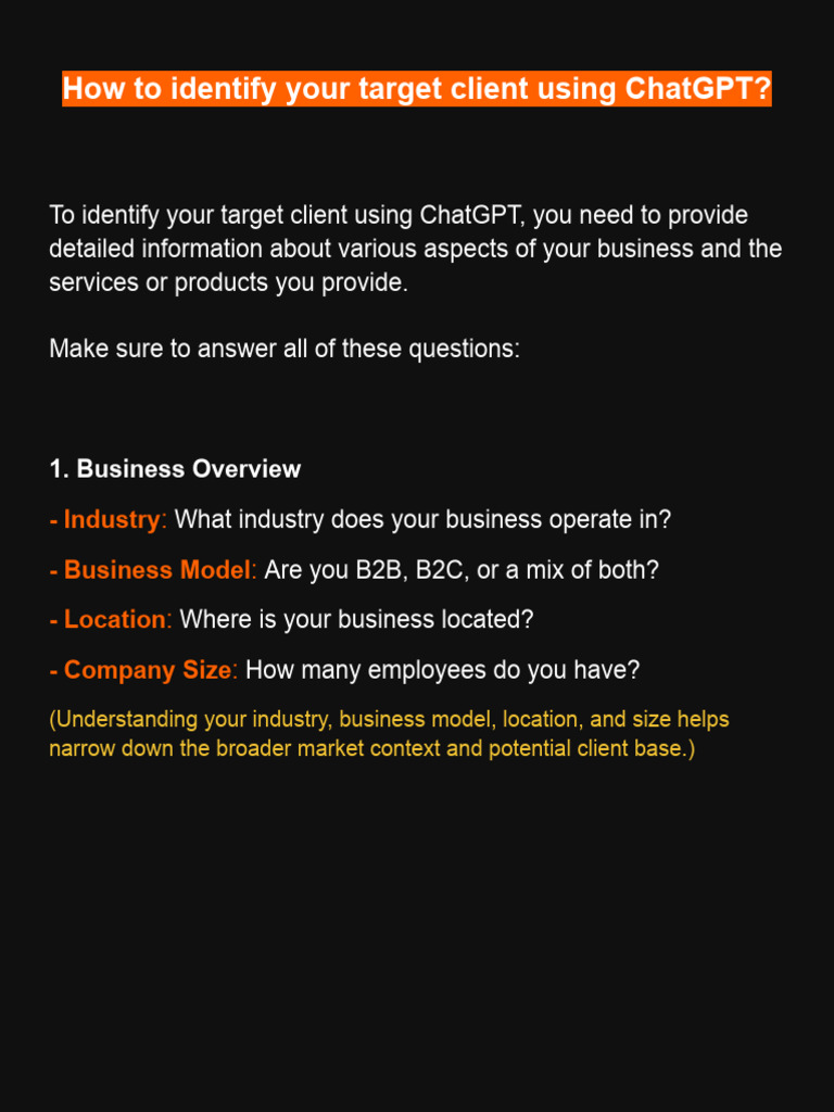 How To Identify Your Target Client Using ChatGPT - Mohamed Sakr | PDF