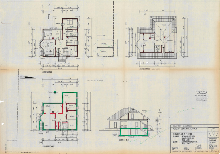 Wohnhaus Grundrisse Schnitte | PDF