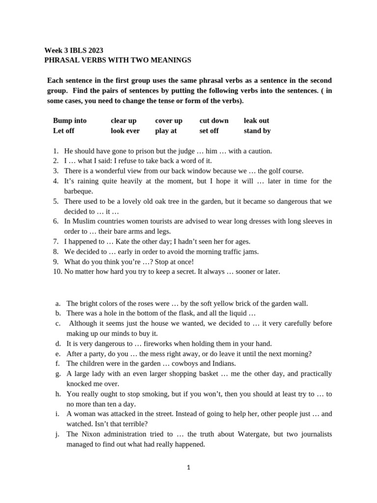 IBLS Phrasal Verbs | PDF