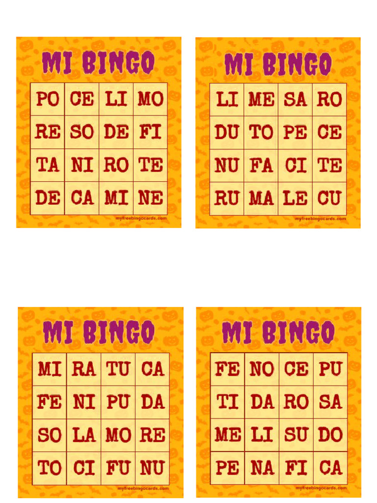 Loteria de Silabas | PDF