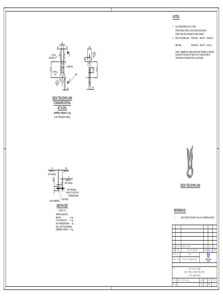 METALHUB-2301-TD-SP01-CD-0006-01 Rev A01 DECK CONNECTION | PDF | Building Materials | Steel