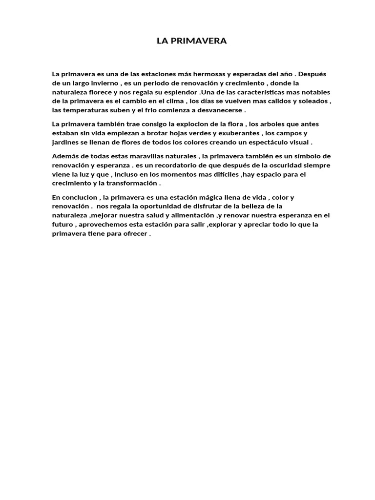 LA PRIMAVERA | PDF