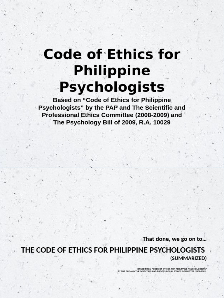PAP Code of Ethics | PDF