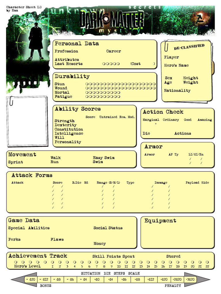 Alternity - Dark Matter - Character Sheet | PDF