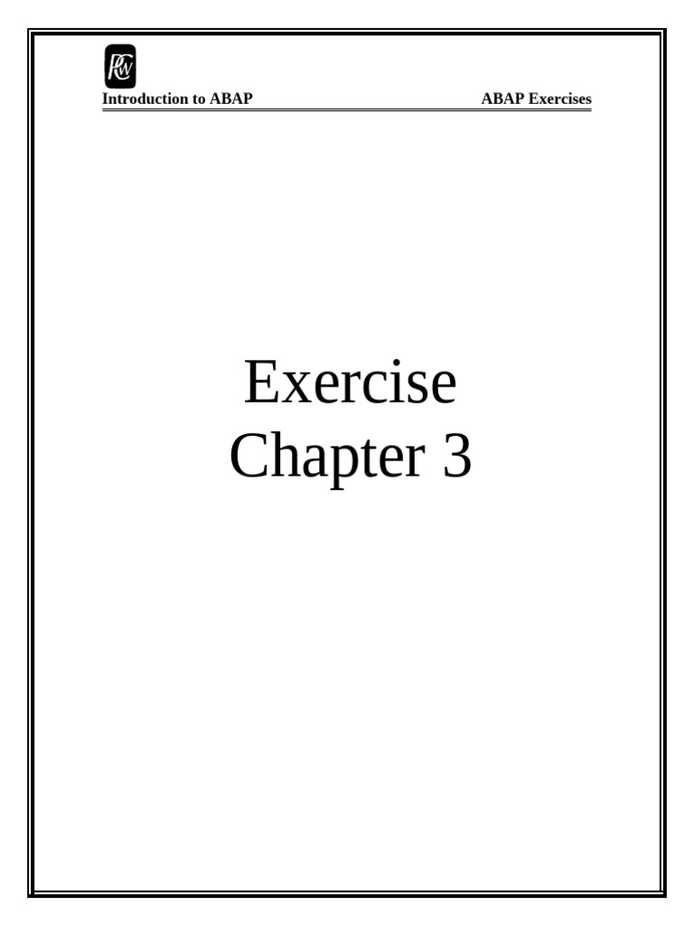 Intro To ABAP - Chapter 03exercise | PDF