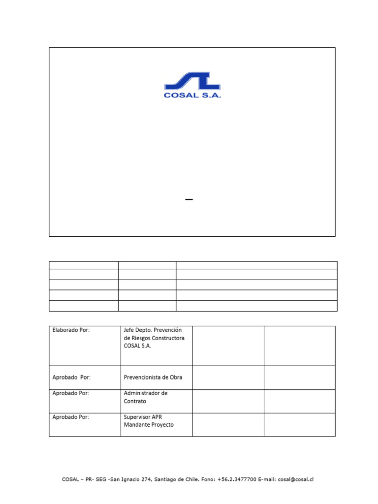 Procedimiento de Trabajo Vial Cosal | PDF