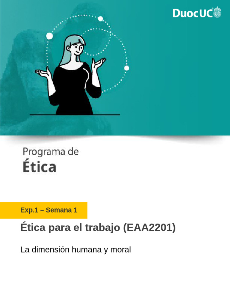 S1 Guía de Aprendizaje - La Dimensión Humana y Moral | PDF