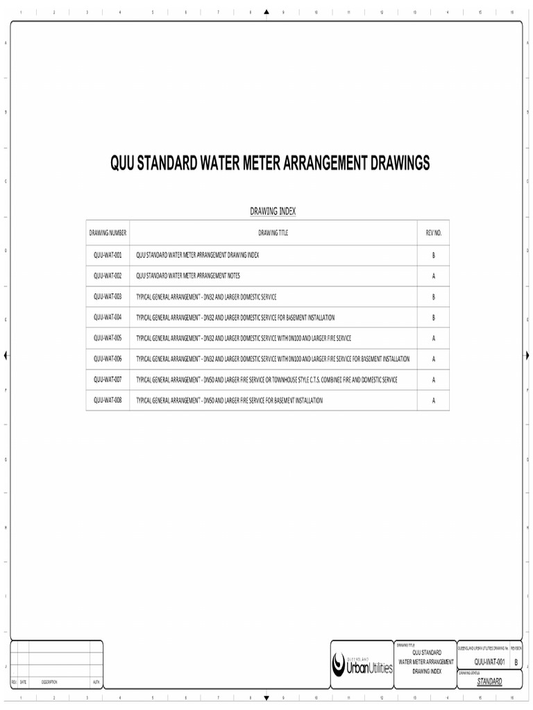Standard Water Meter Arrangement Drawings | PDF