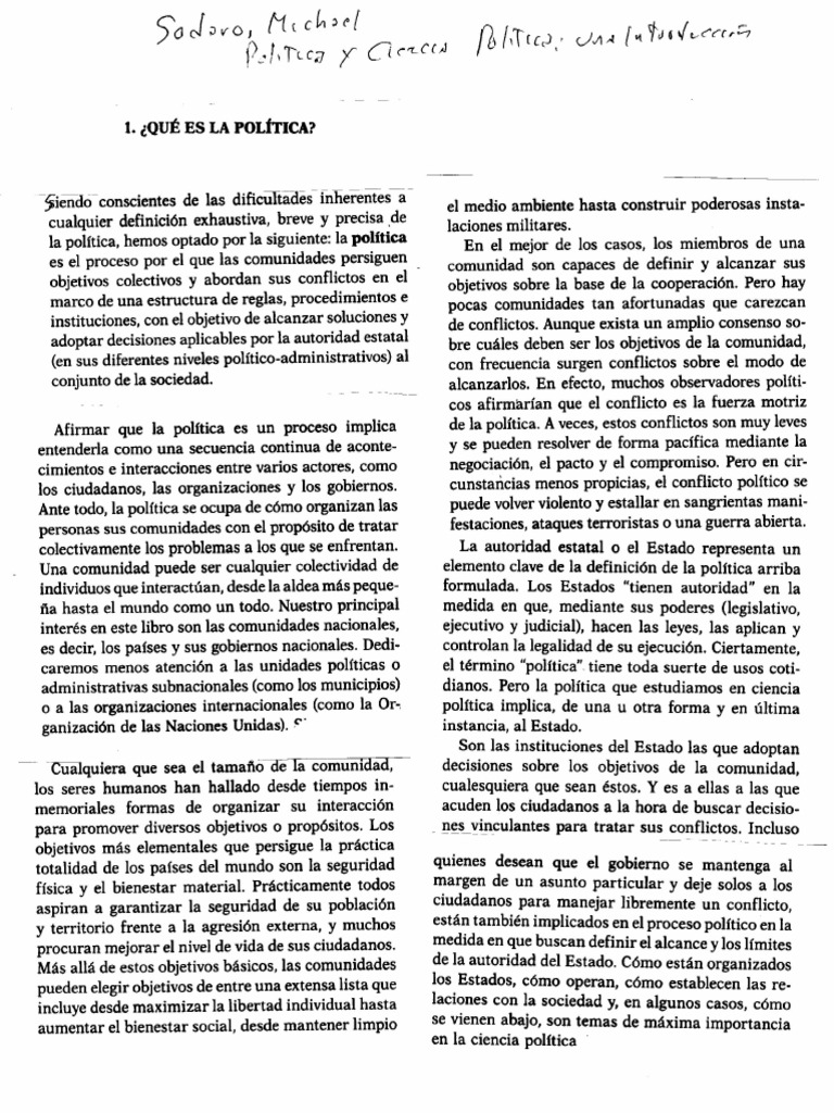 Sodaro_que Es La Politica | PDF