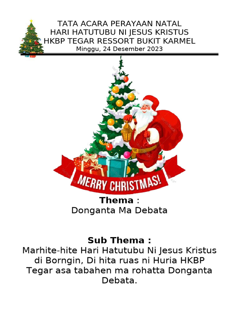 Tata Acara Perayaan Natal HKBP Tegar | PDF