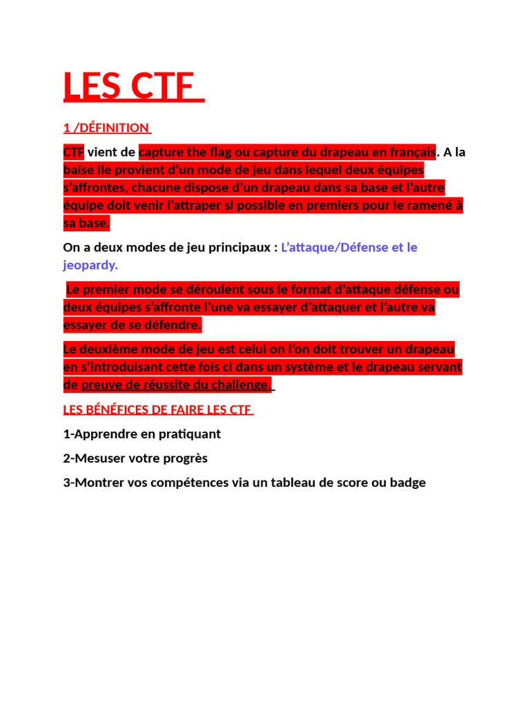 Les CTF | PDF