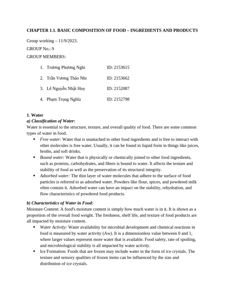 CHAPTER 1 - Group Working 1.1. - Group 09 | PDF
