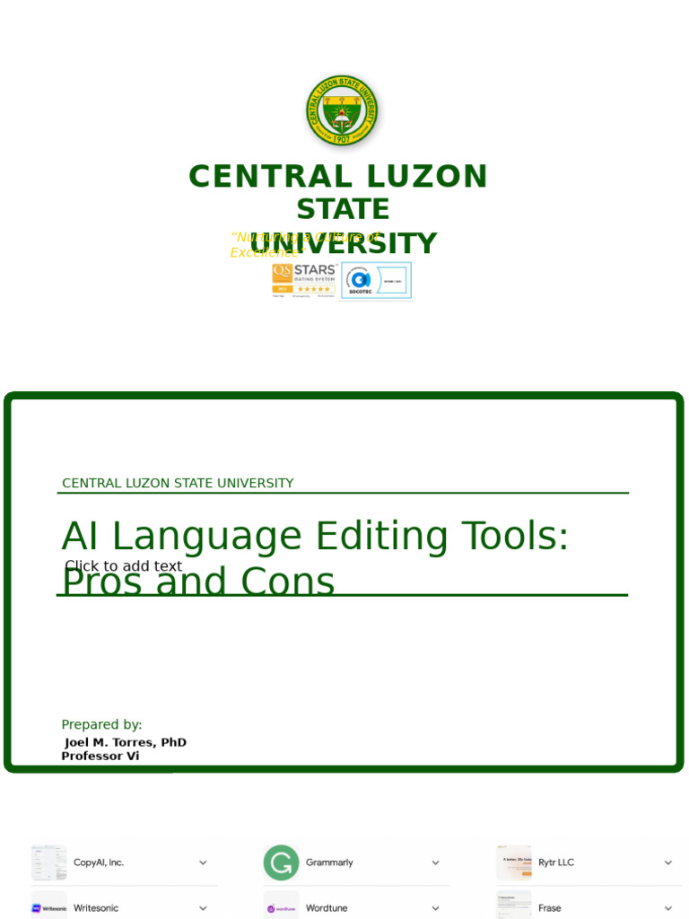 Use of AI Softwares and Language Editing Tools | PDF