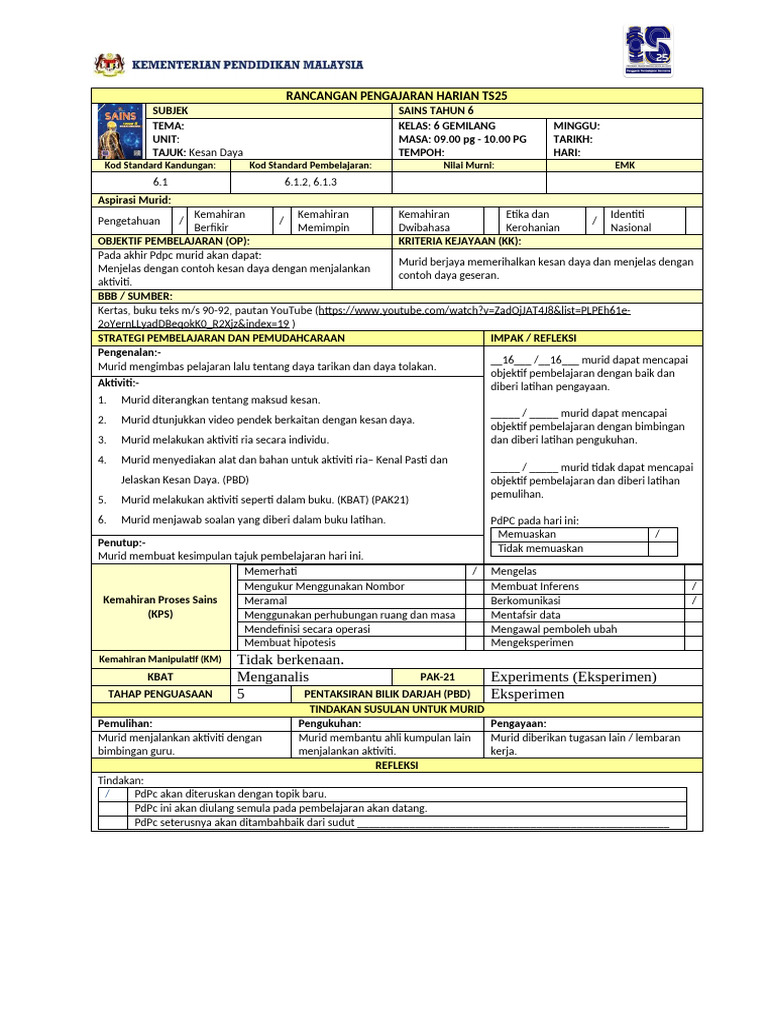 RPH Khamis 29.8.2024 | PDF