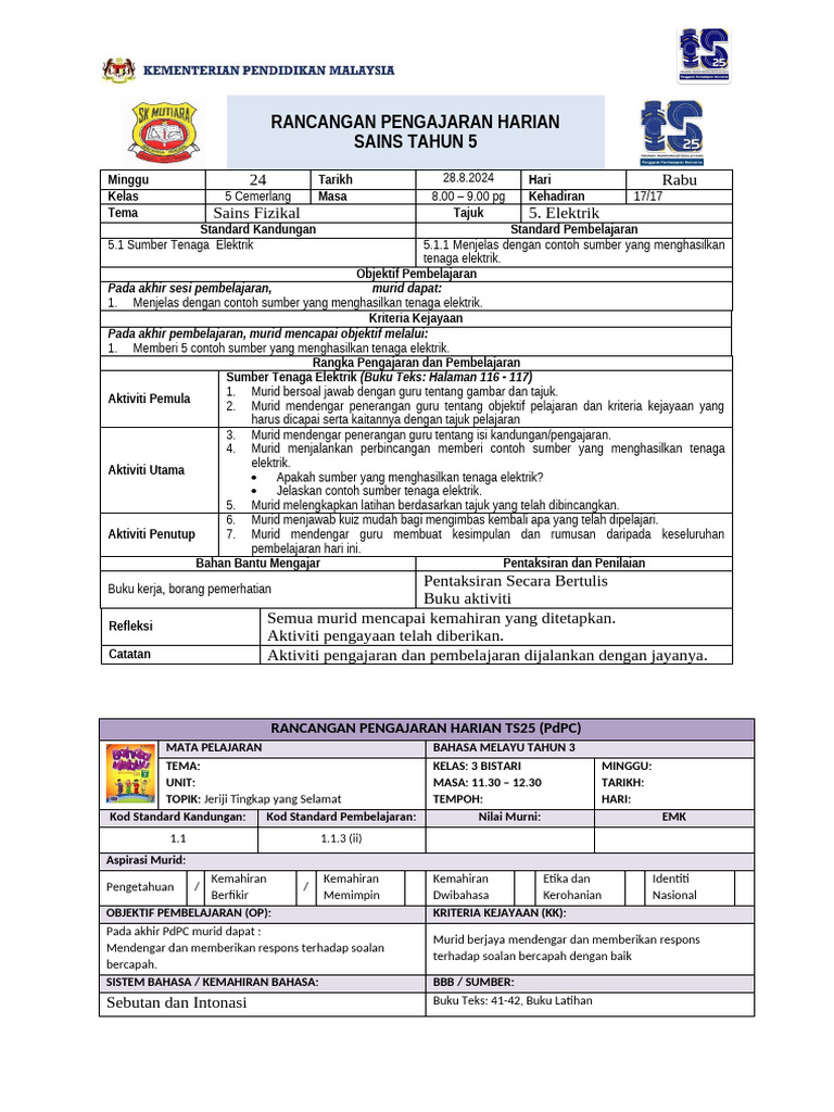 RPH Rabu 28.8.2024 | PDF