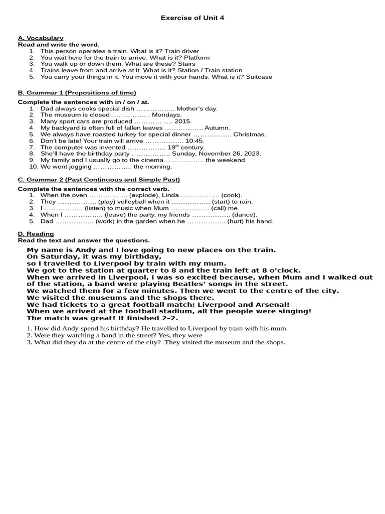 Exercise of Unit 4 (Part 2) | PDF