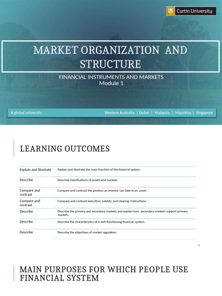 Overview of Financial Markets | PDF