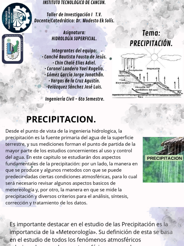 Comparto 'Presentación Tema Precipitación Hidrología Superficial ...