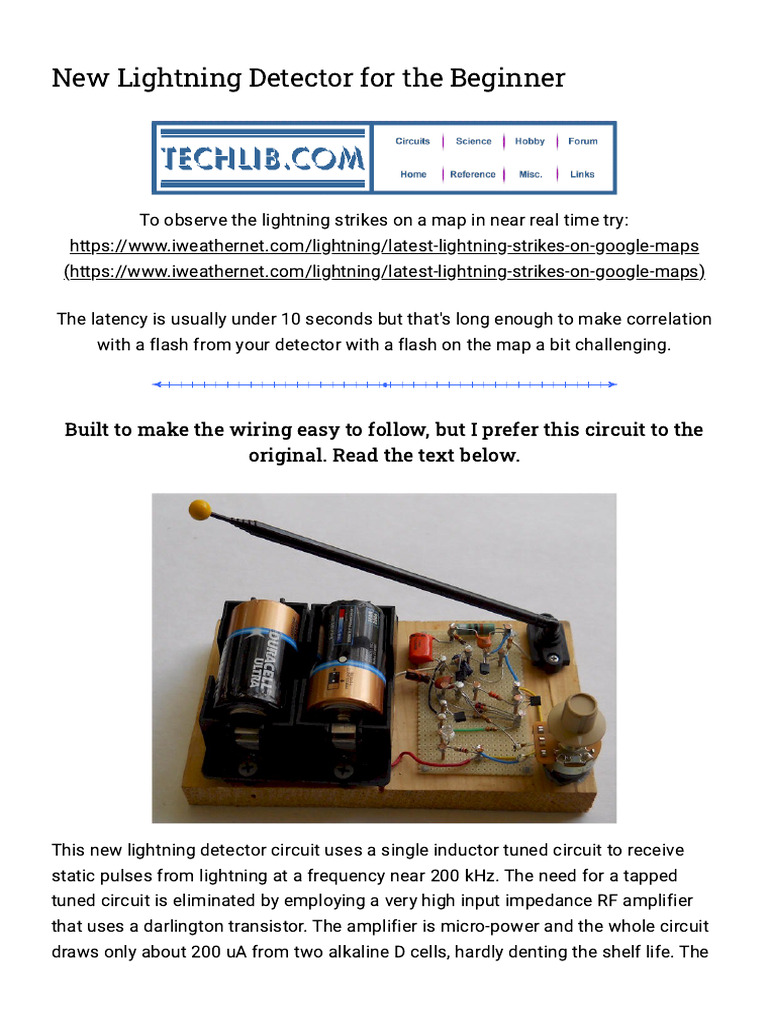 New Lightning Detector For The Beginner | PDF