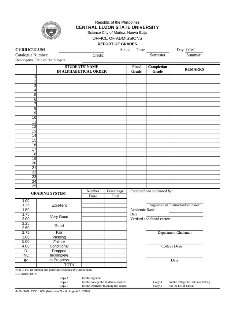 Class Record Template | PDF