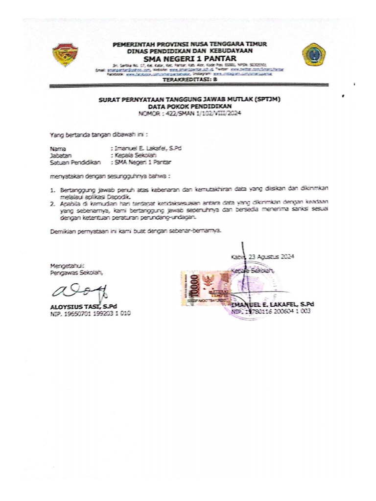 SPTJM Dapodik 2024 | PDF