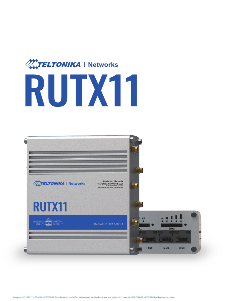 Rutx11 Datasheet 2023 v10 | PDF