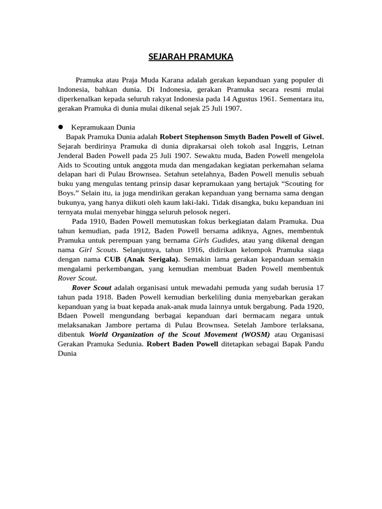 SEJARAH PRAMUKA 2023-1 | PDF