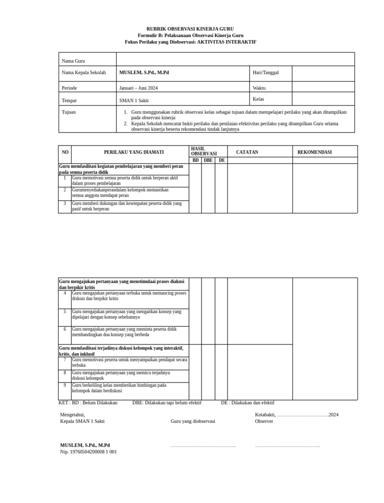 Formulir B Aktifitas Interaktif | PDF