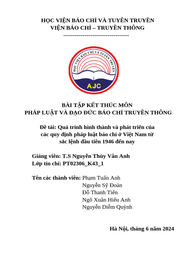 TIỂU LUẬN PLDD | PDF