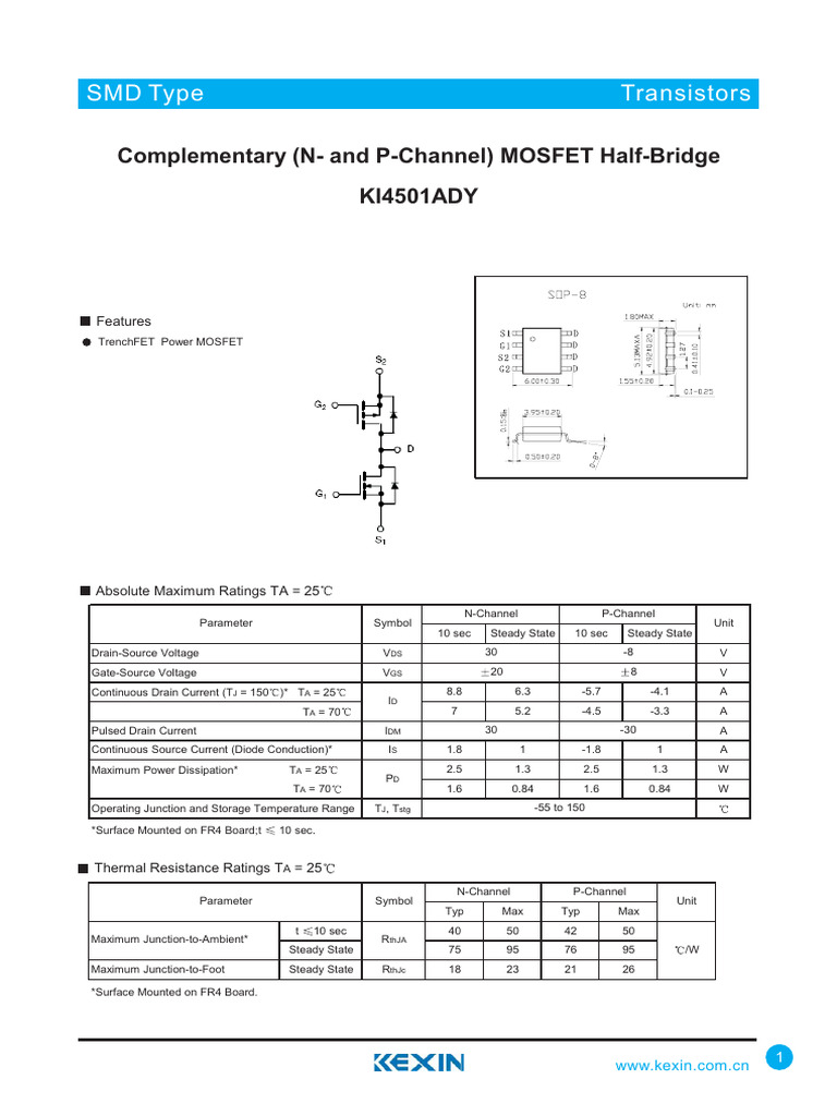 SMD Type IC SMD Type Transistors: Complementary (N-And P-Channel ...