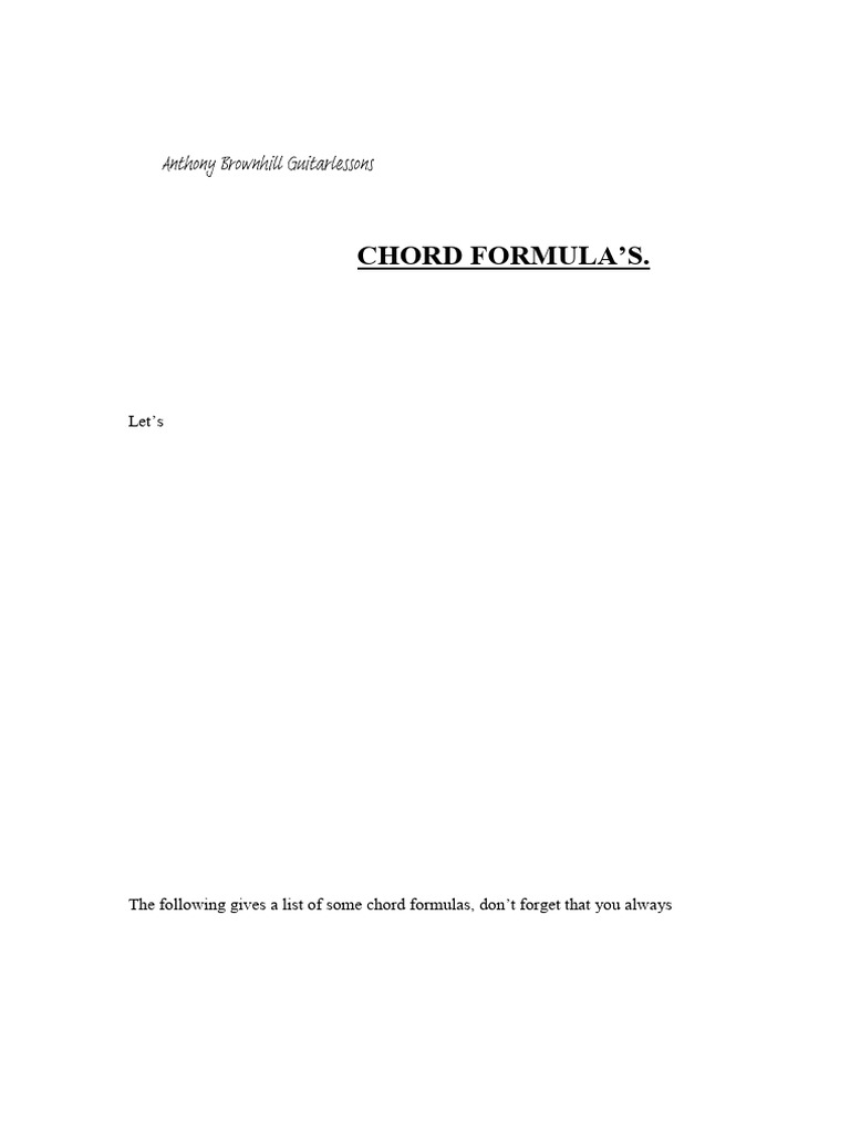 Chord Formula's | PDF