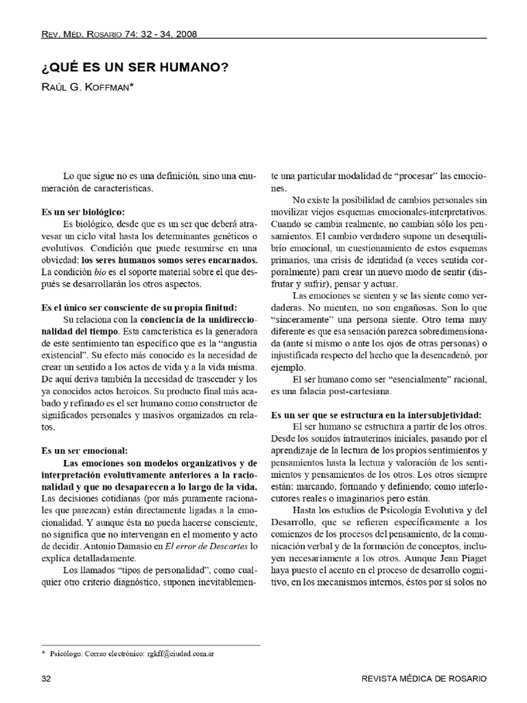 R1 Que Es El Ser Humano | PDF
