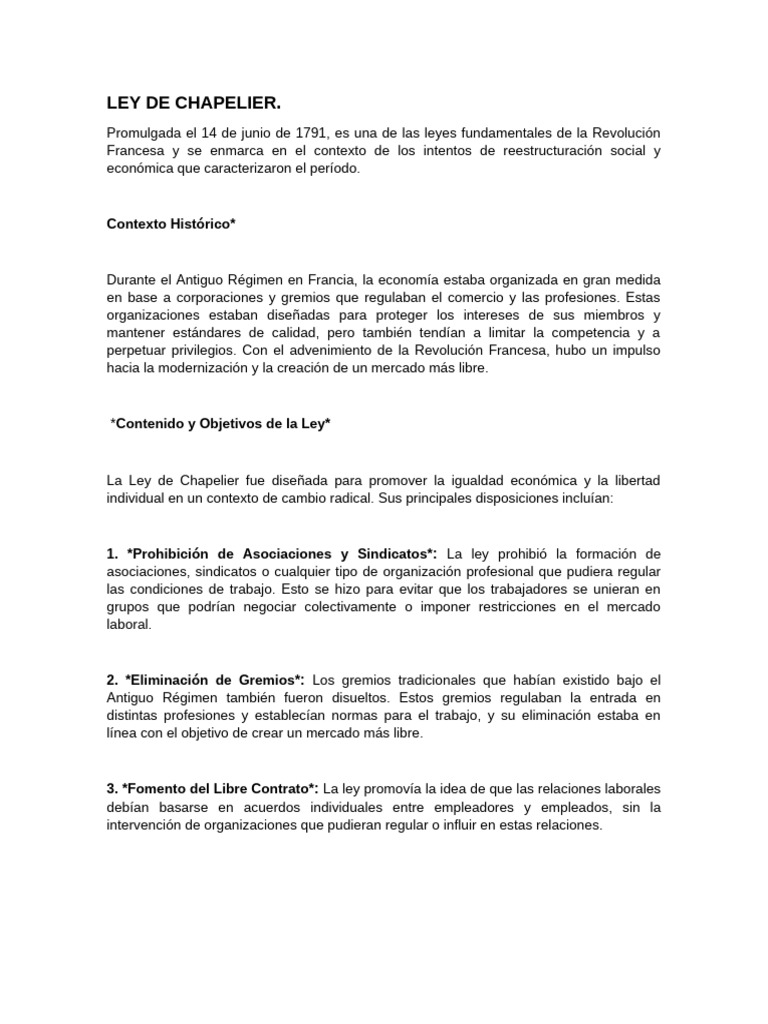 Ley de Chapelier | PDF
