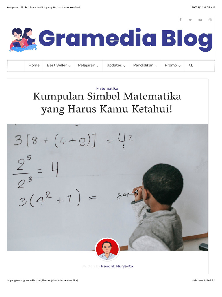Kumpulan Simbol Matematika Yang Harus Kamu Ketahui! | PDF