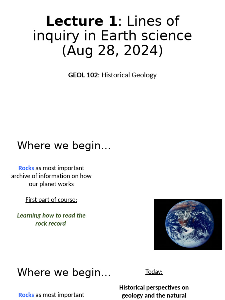 Lecture 1 Geol102 Fall24 Posted | PDF