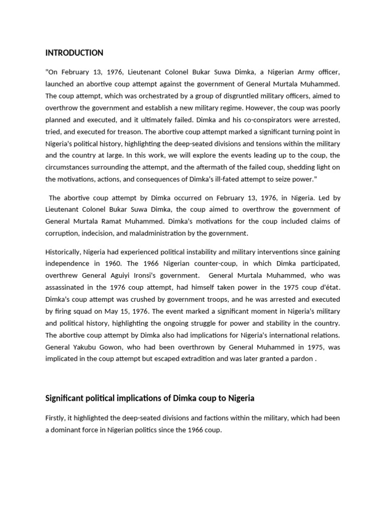Dimka Coups | PDF