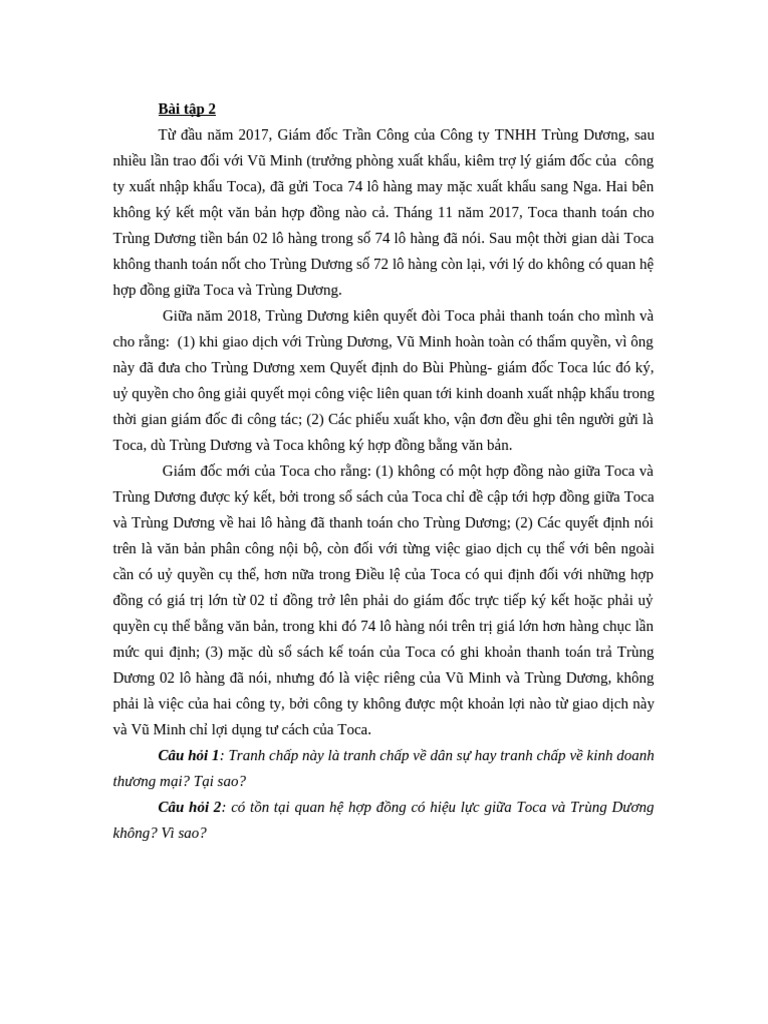 BaÌ I Taì Ì P 2 - KhaÌ I Quaì T Veì Ì Hoì Ì P Ä Oì Ì NG - Toca Trung Duong | PDF