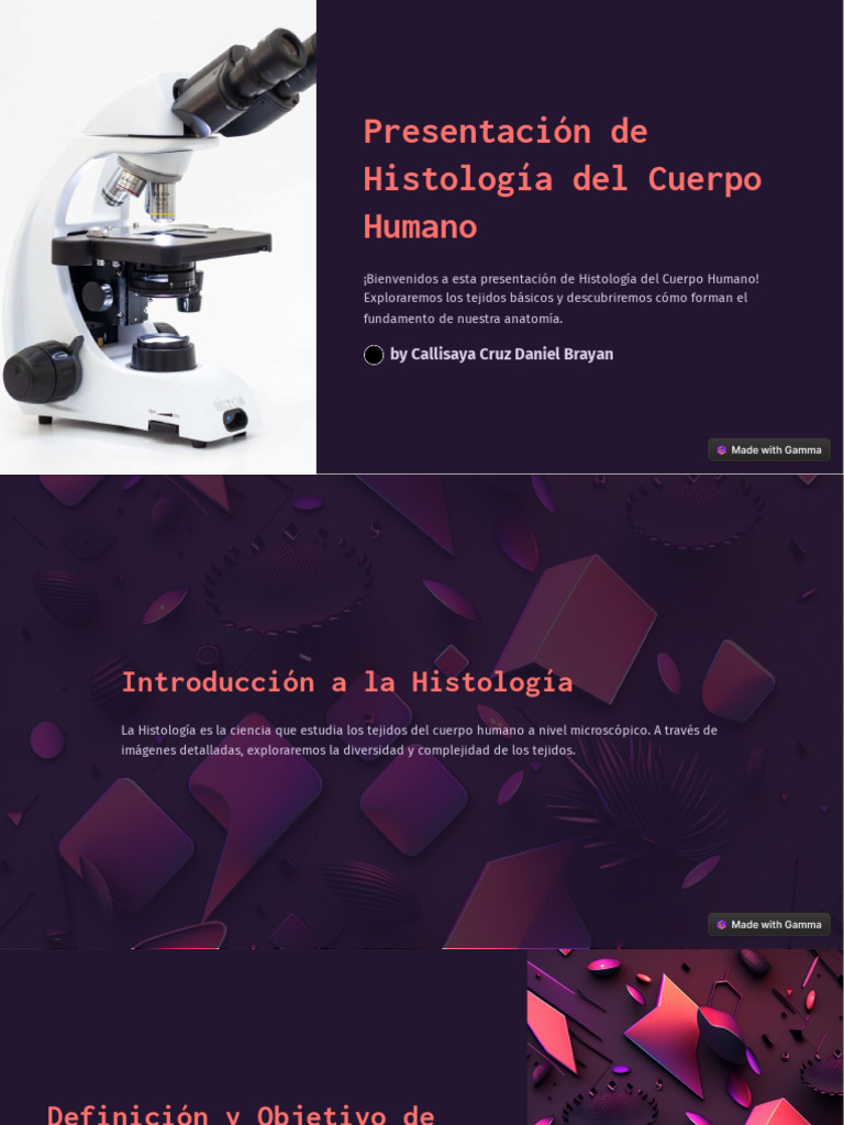 Presentacion de Histologia Del Cuerpo Humano | PDF