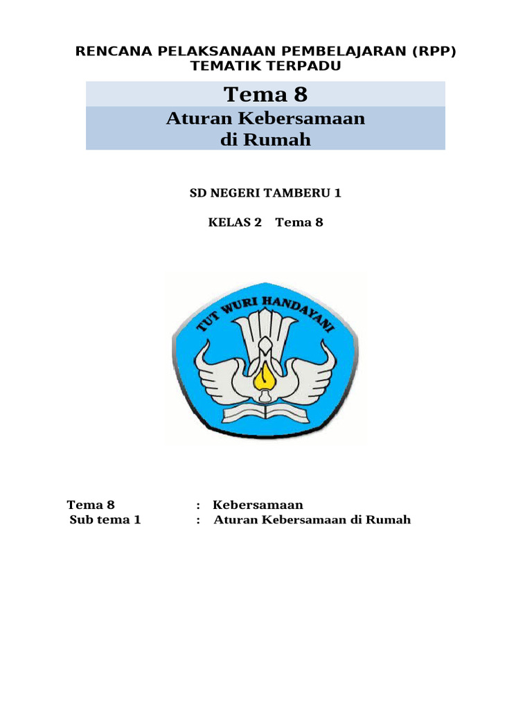 COVER RPP TEMA 8 | PDF