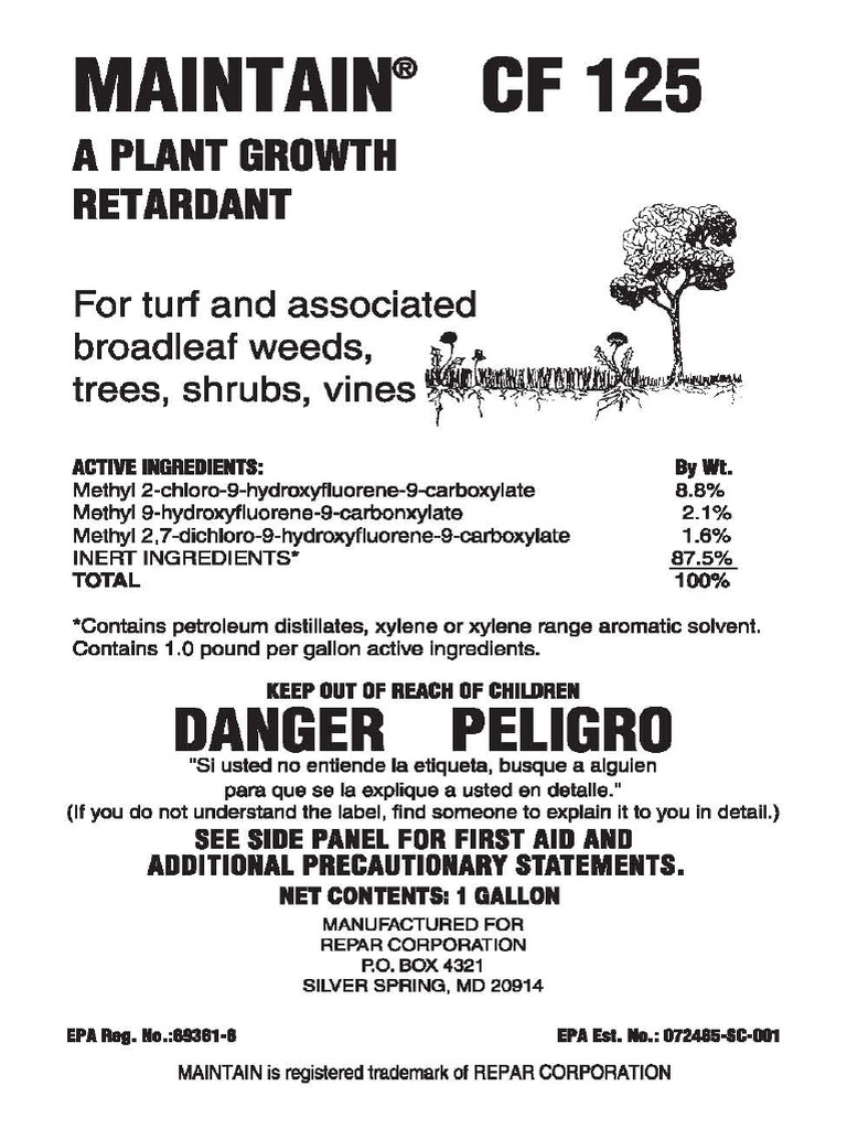 Maintain CF 125 Label | PDF