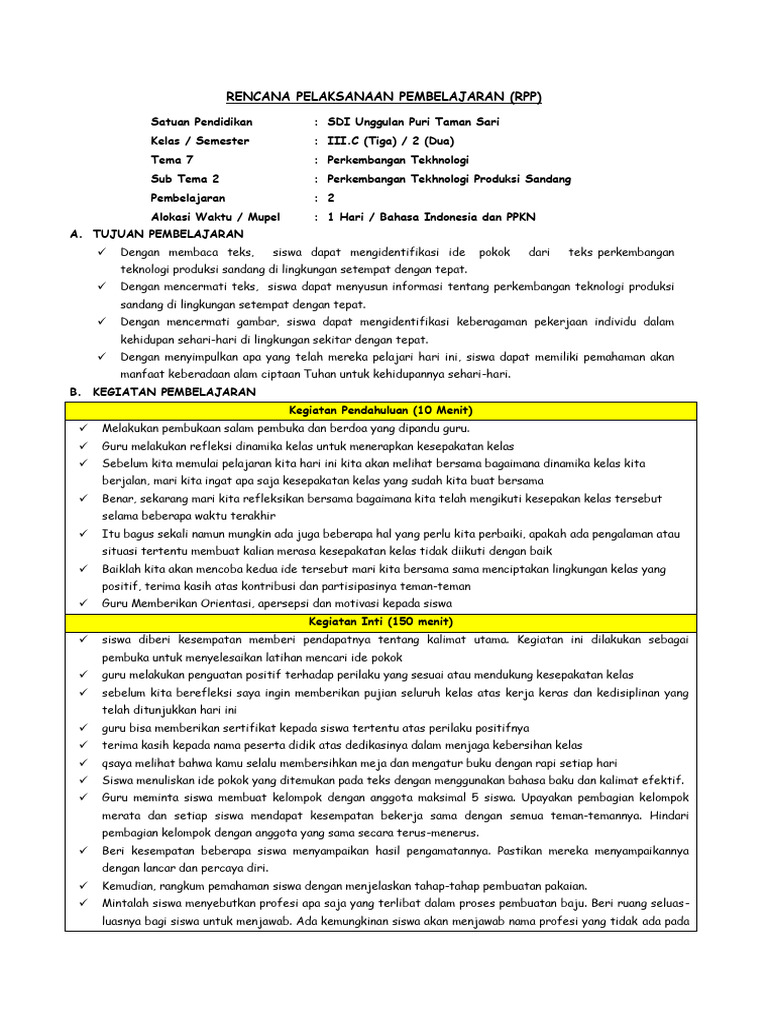 RPP Bu Hamliah | PDF | Languages Of Southeast Asia | Languages