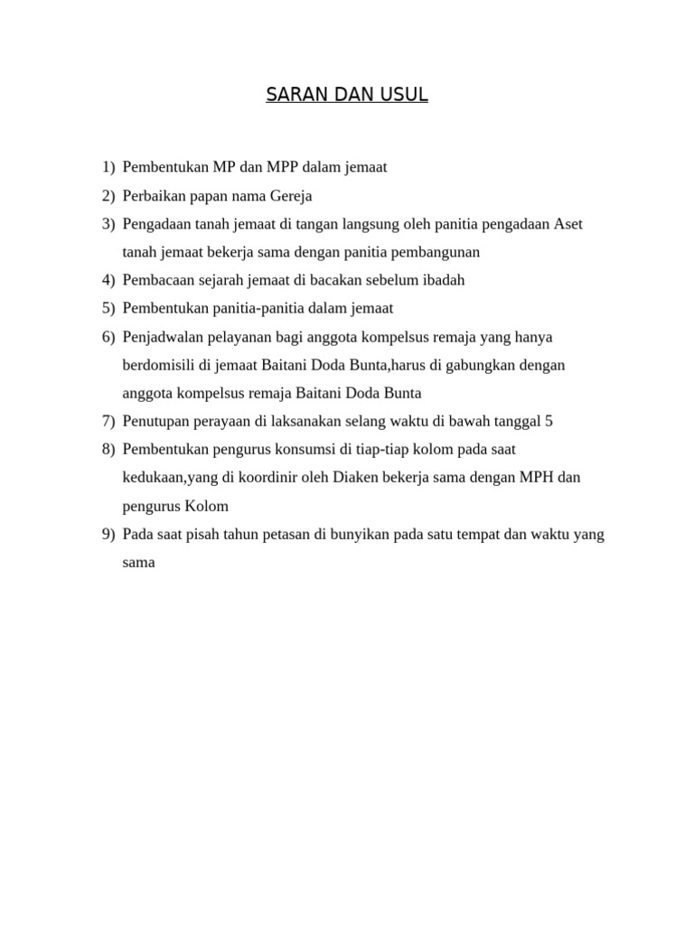 Saran Dan Usul | PDF | Social Science | Religion & Spirituality