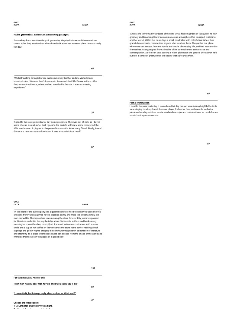 9 Fle Quiz - Google Docs | PDF