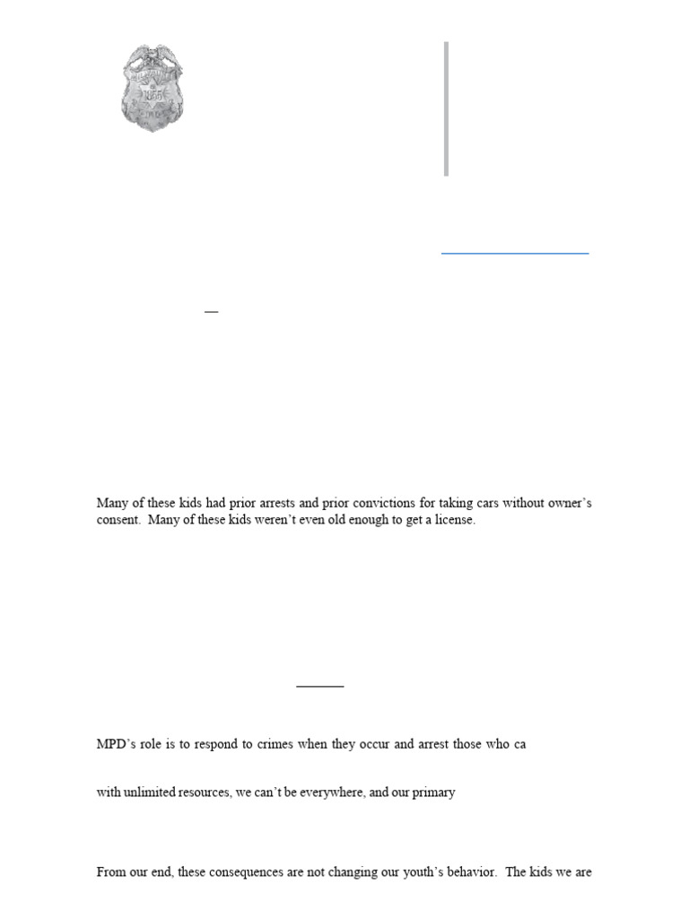 Press Release August 28, 2024, Letter to the Community From Chief ... Press Release August 28, 2024, Letter to the Community From Chief ...