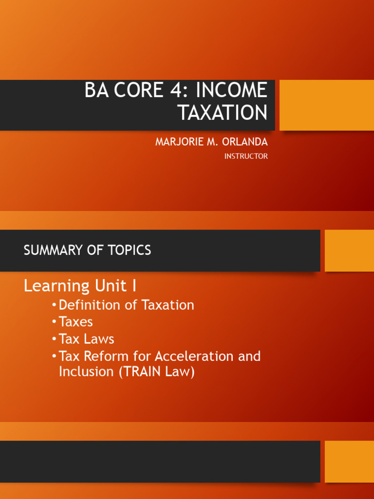 Summary of Topics INCOME TAXATION | PDF